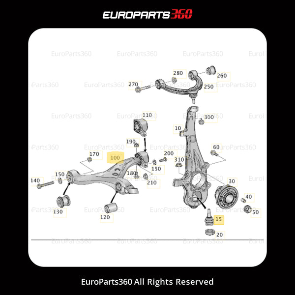 Mercedes Benz 166 Lower Control Arms Set W Ball Joints Set for Kou-321 ...